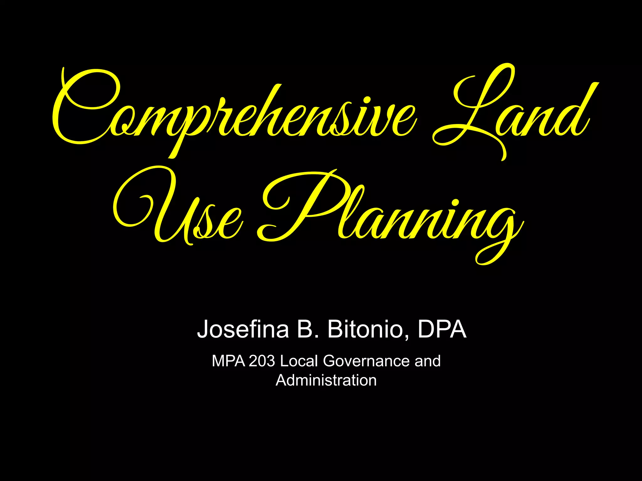 Comprehensive Land Use Planning | PDF