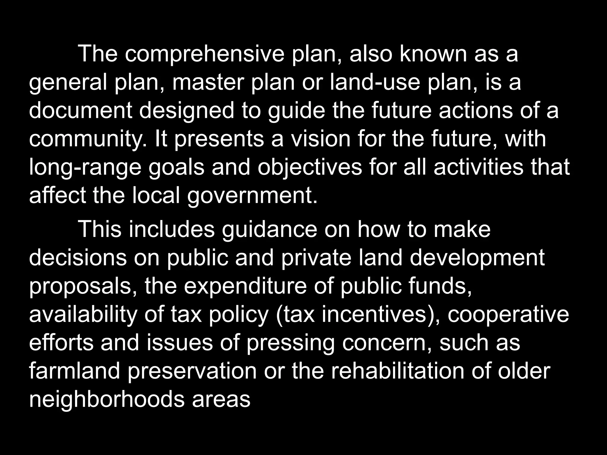 Comprehensive Land Use Planning | PDF