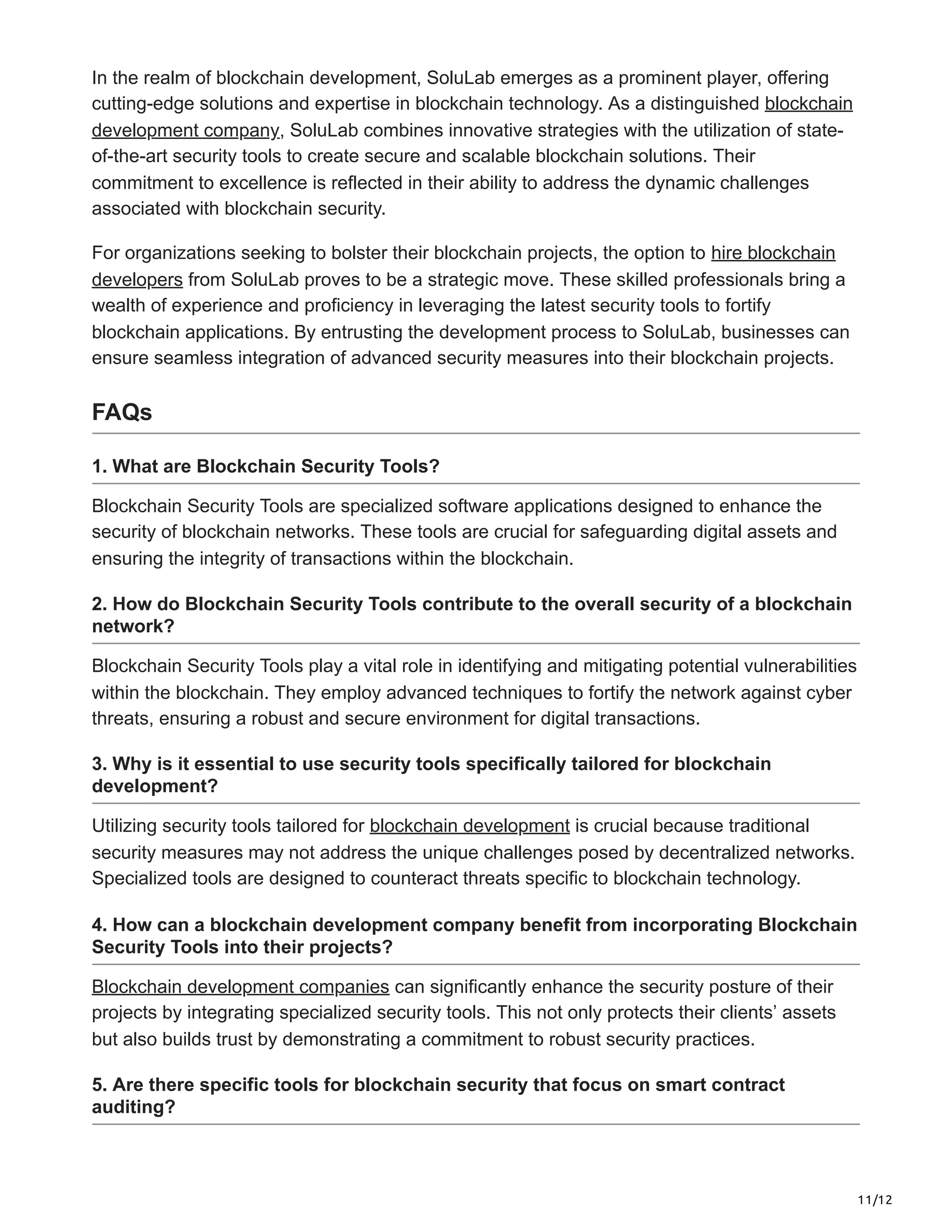 Comprehensive List Of Blockchain Security Tools Pdf Information And Network Security Computing