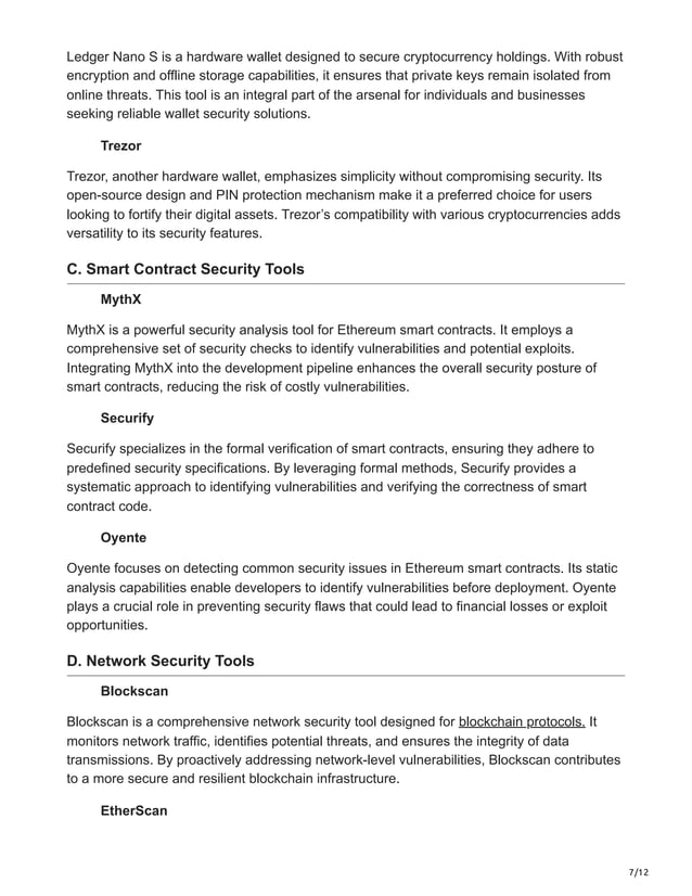 Comprehensive List Of Blockchain Security Tools | PDF