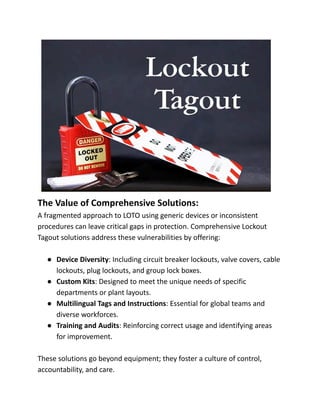 Comprehensive Lockout Tagout Solutions - Enhancing Safety Across ...