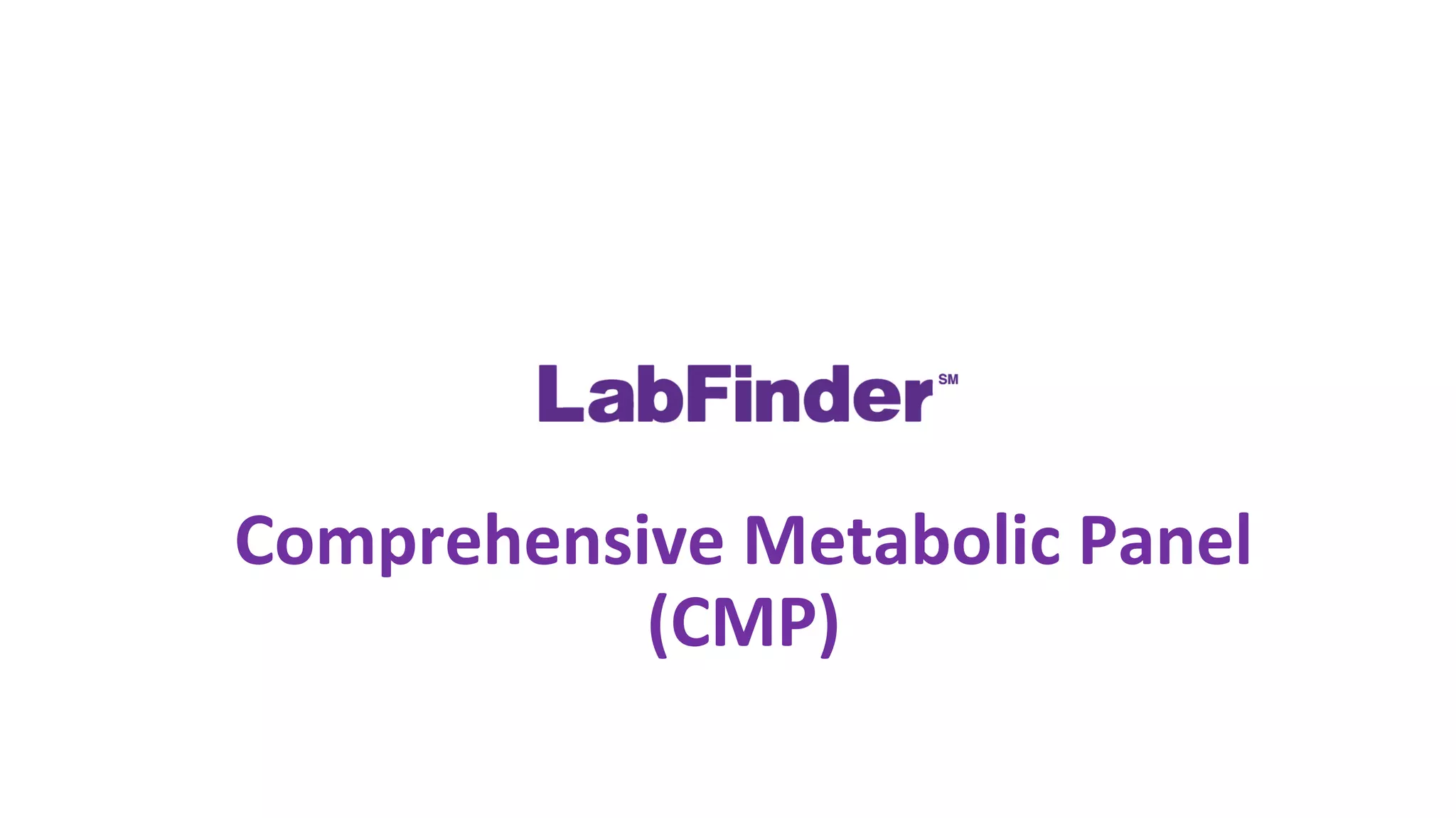 Comprehensive Metabolic panel (CMP) | PDF
