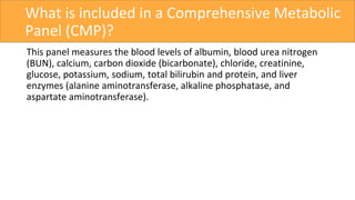 Comprehensive Metabolic panel (CMP) | PPT