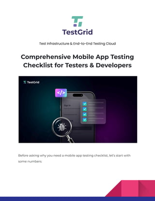 Comprehensive Mobile App Testing Checklist for Testers & Developers | PDF