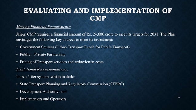 Comprehensive mobility plan jaipur | PPTX | Business | Business and Finance