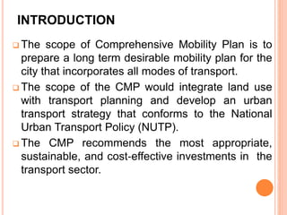 Comprehensive mobility plan , patna | PPTX | Real Estate