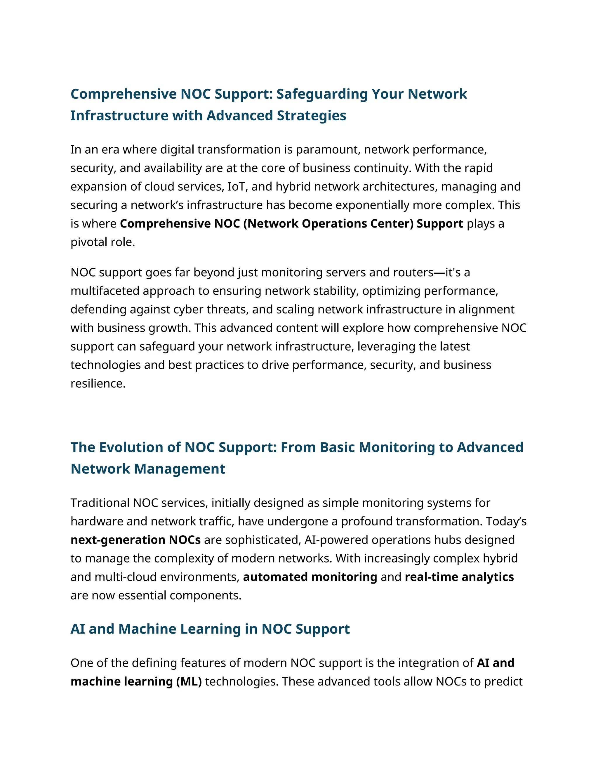 Comprehensive NOC Support Safeguarding Your Network Infrastr.docx