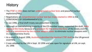 Comprehensive nuclear test ban treaty | PPT