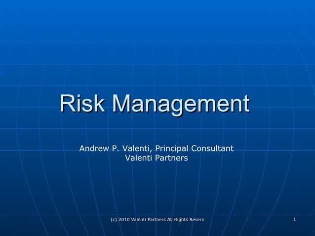 Comprehensive Overview Of Risk Management | PPT | Business Accounting ...