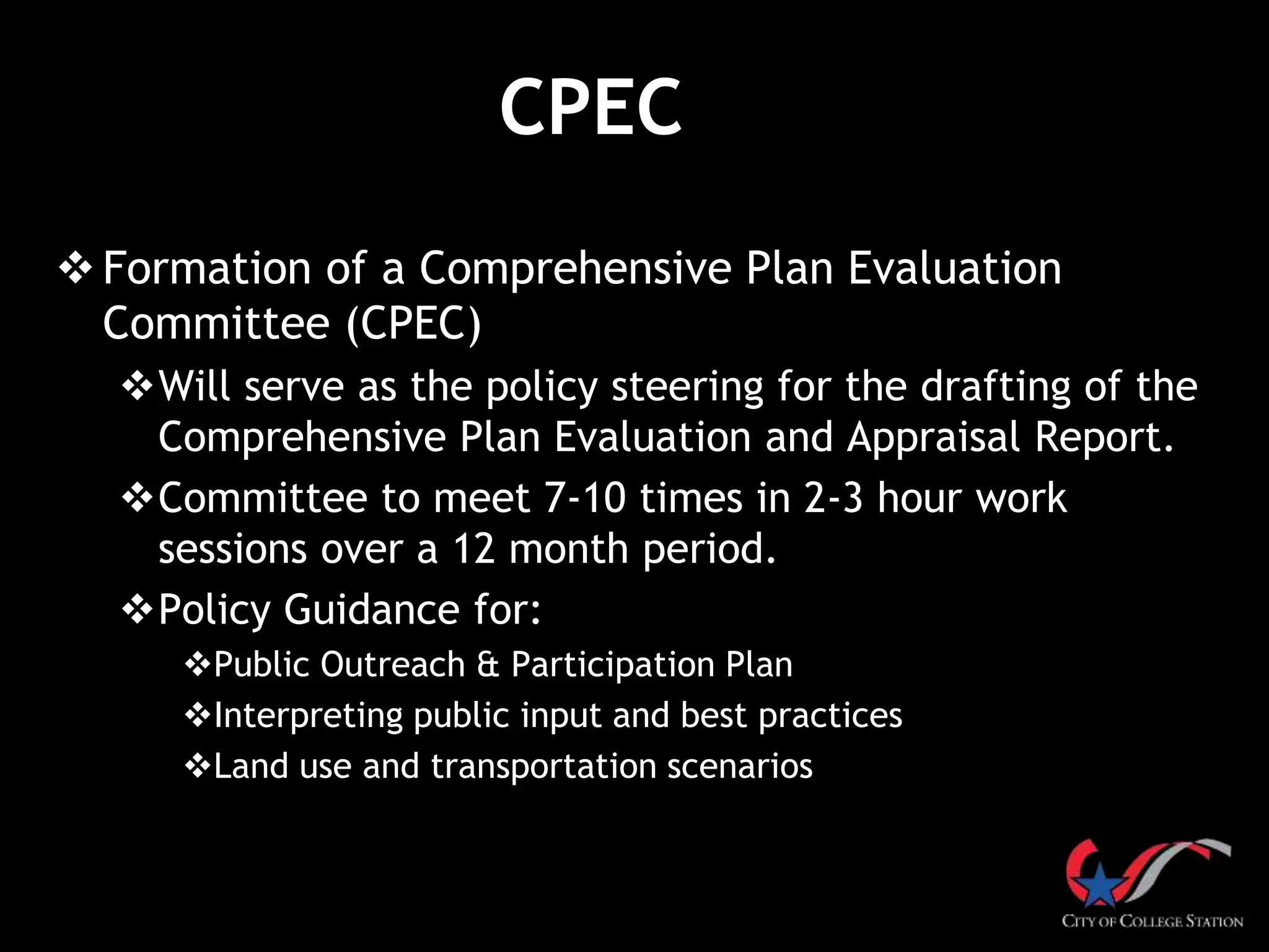 Comprehensive Plan Evaluation Committee | PPTX