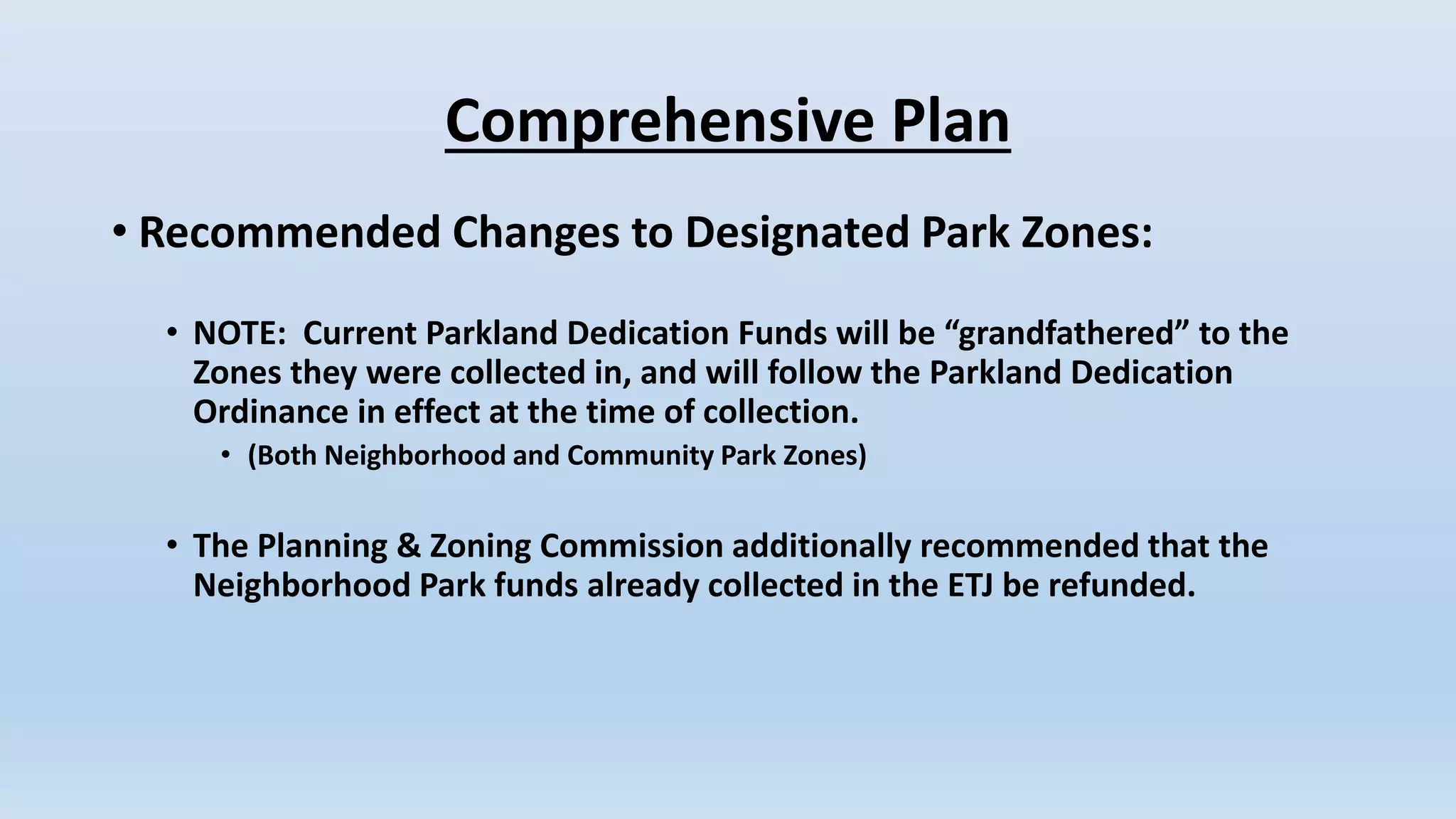 Comprehensive Plan & Parkland Dedication Ordinance | PPTX