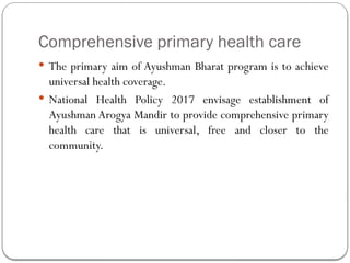 Comprehensive primary health care in community health nursing | PPTX