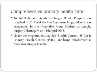 Comprehensive primary health care in community health nursing | PPTX