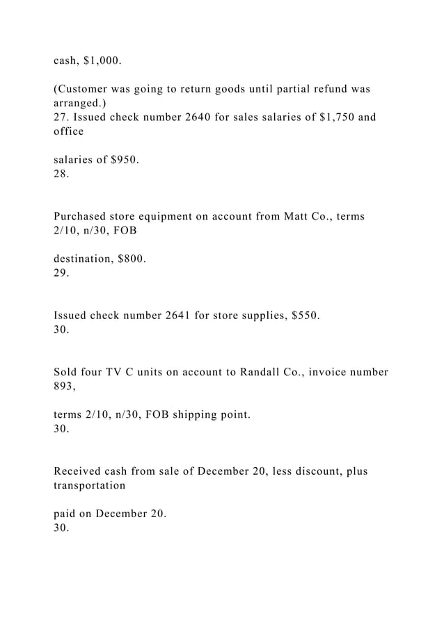 Comprehensive Problem More Co. is a merchandising business.T.docx