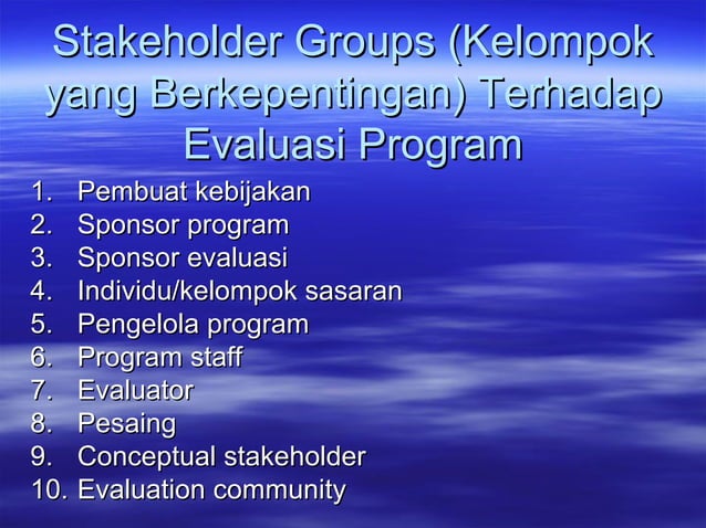 Comprehensive Program Evaluation | PPT