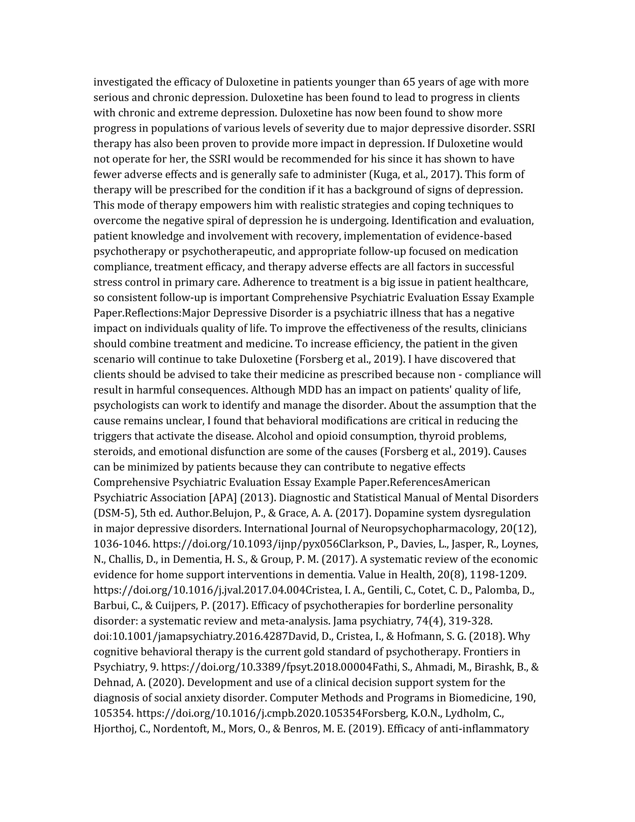 Comprehensive Psychiatric Evaluation Essay Example Paper.docx