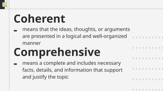 coherent and comprehensive report for G6 | PPTX