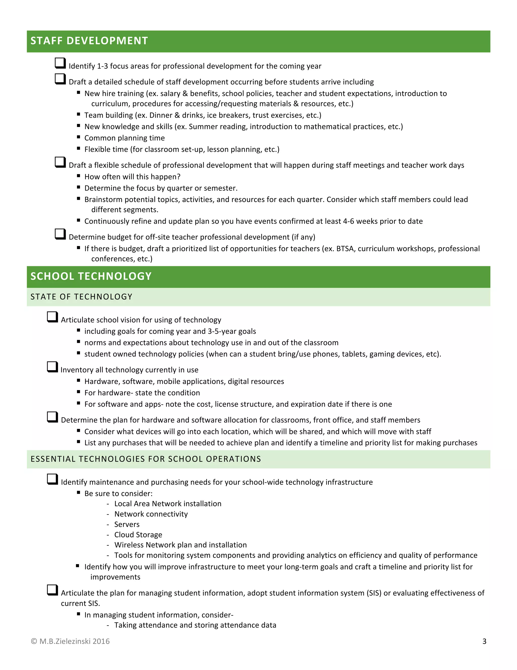 Comprehensive School Readiness Checklist ©MBZ | PDF