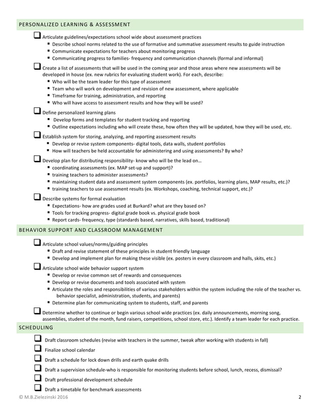 Comprehensive School Readiness Checklist ©MBZ | PDF