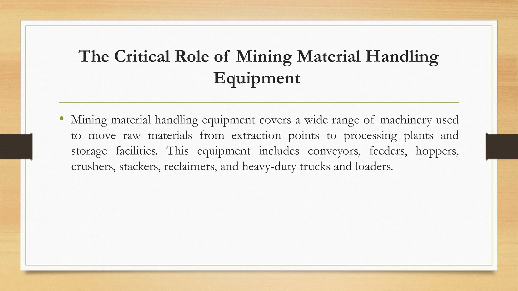 Comprehensive Solutions for Mining Material Handling & Equipment Repair ...