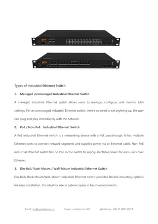 Comprehensive Understanding of Industrial Ethernet Switch | PDF