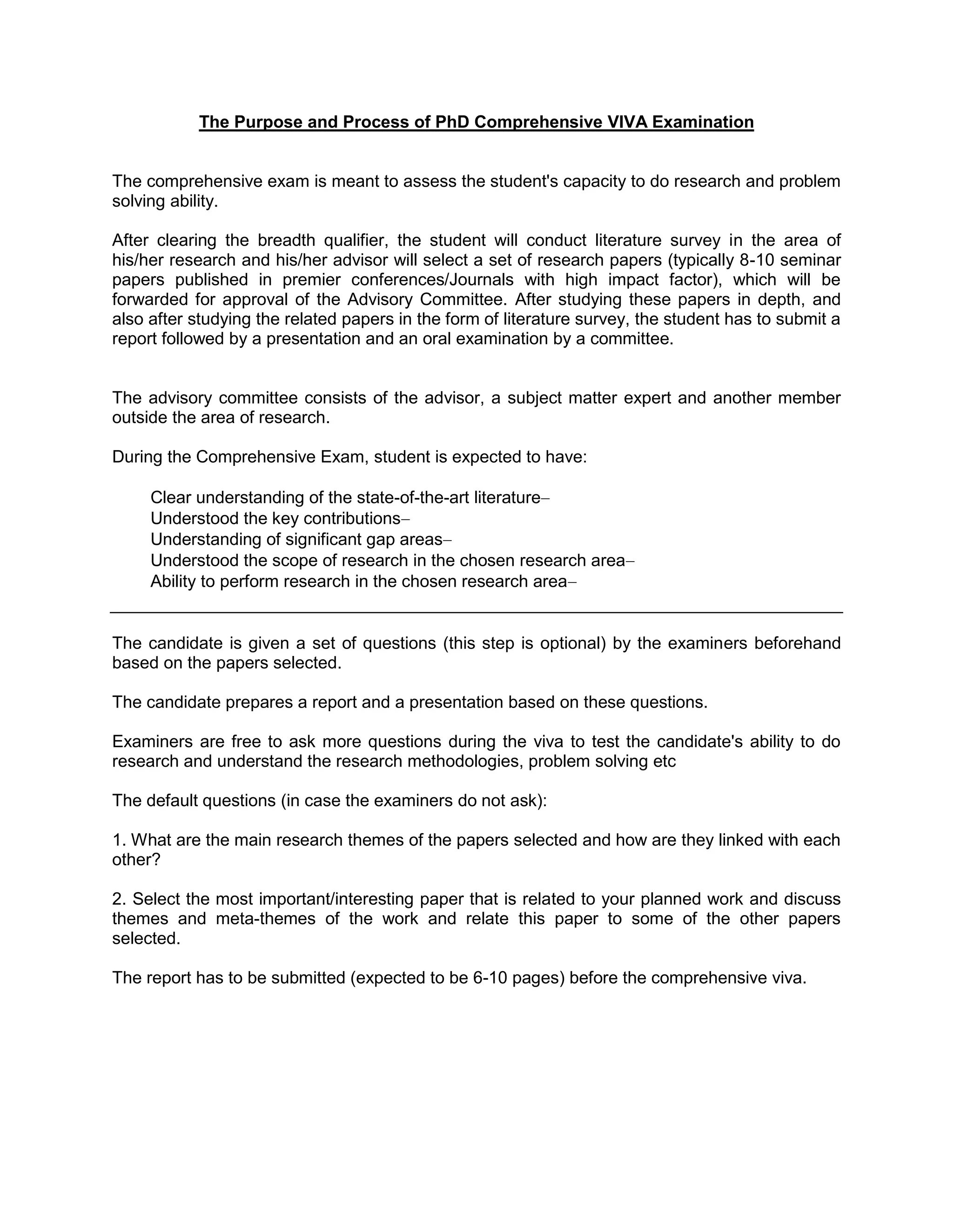 The Purpose and Process of PhD Comprehensive VIVA Examination (IIIT ...