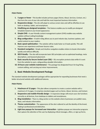 Comprehensive Website Development Packages Guide.docx