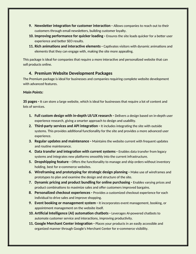 Comprehensive Website Development Packages Guide.docx