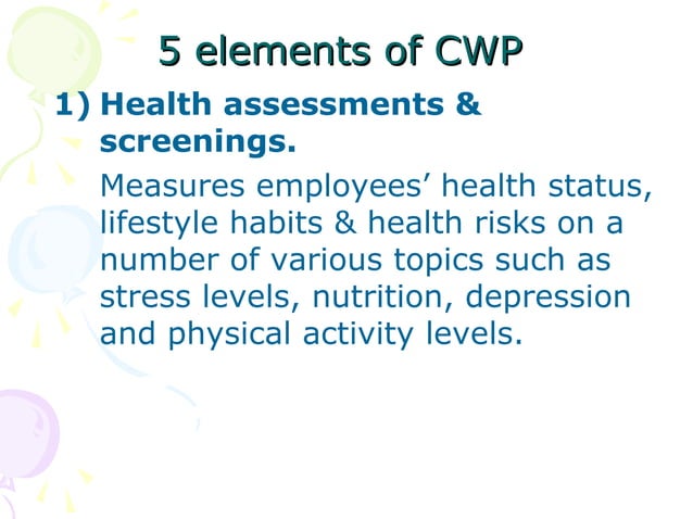 Comprehensive wellness program | PPT