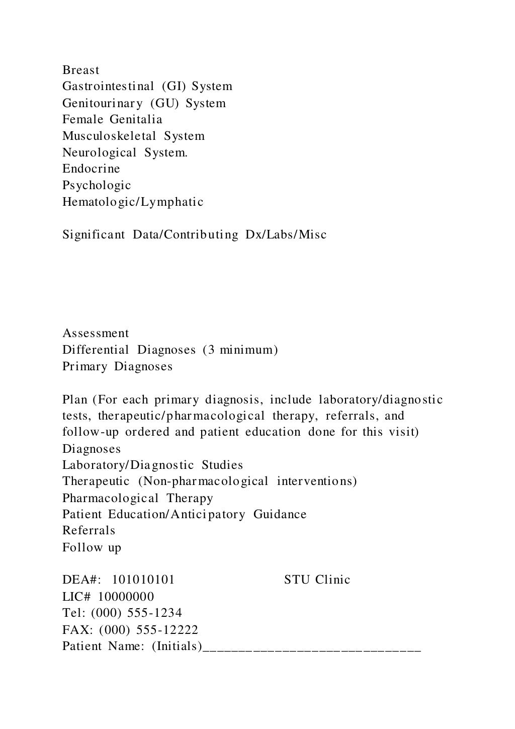 Comprehensive Women’s Health History and Physical Template | PDF