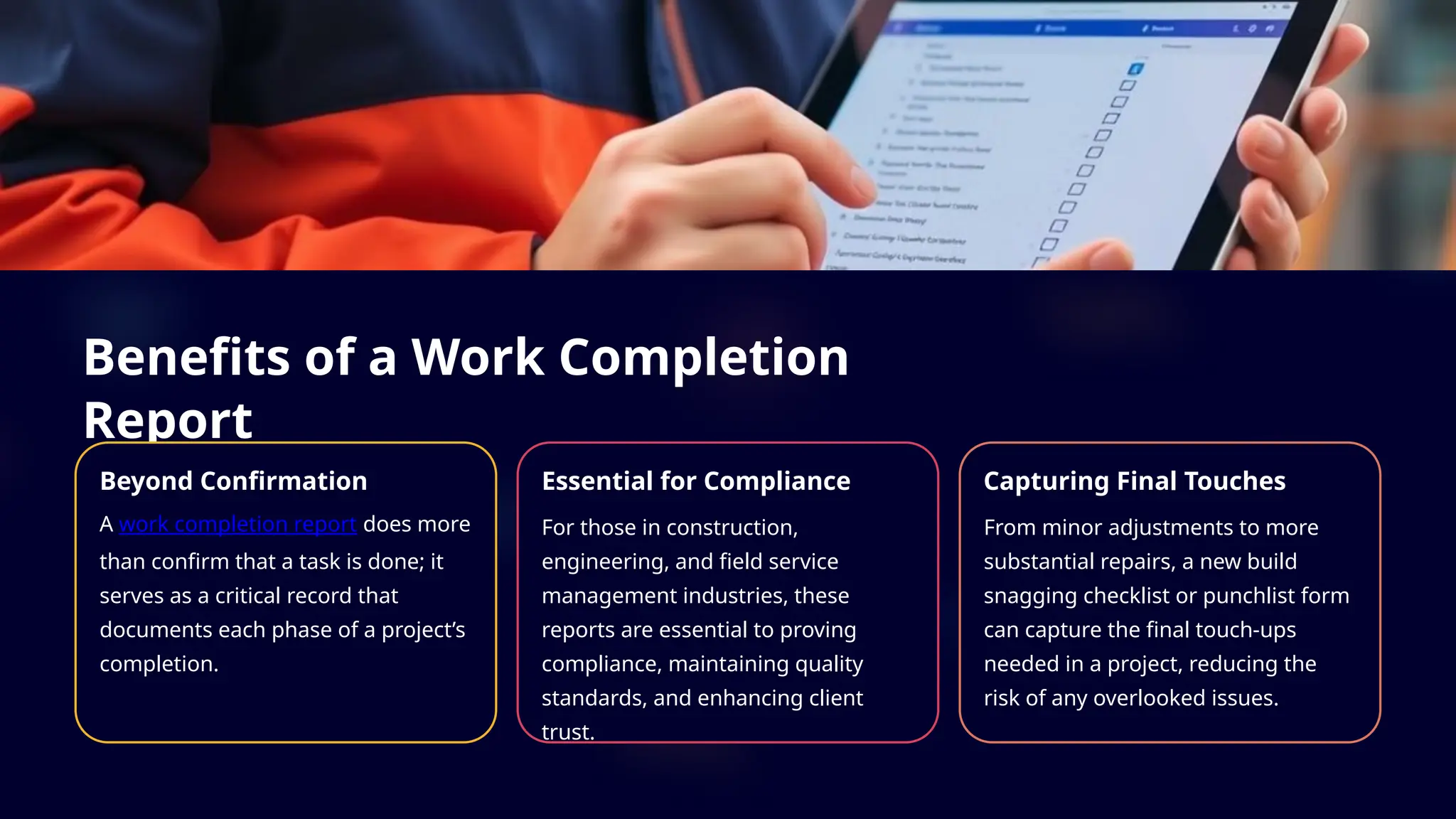 Comprehensive Work Completion Report Techniques.pptx