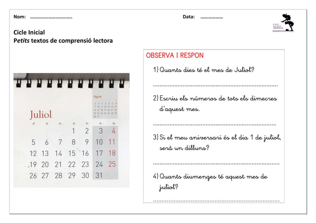 Comprensi%c3%b3%20 cicle%20inicial | PPT