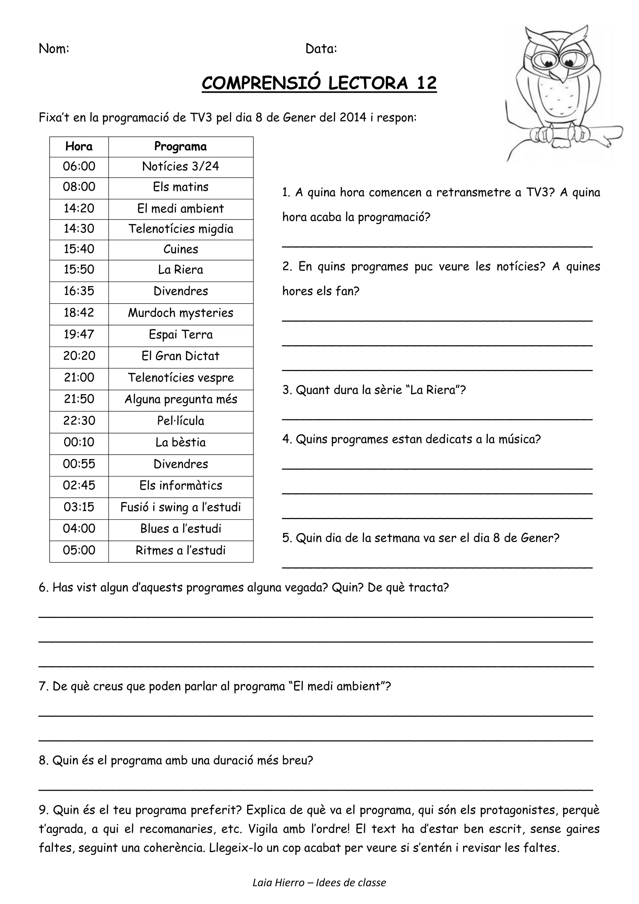 Comprensió lectora | PDF