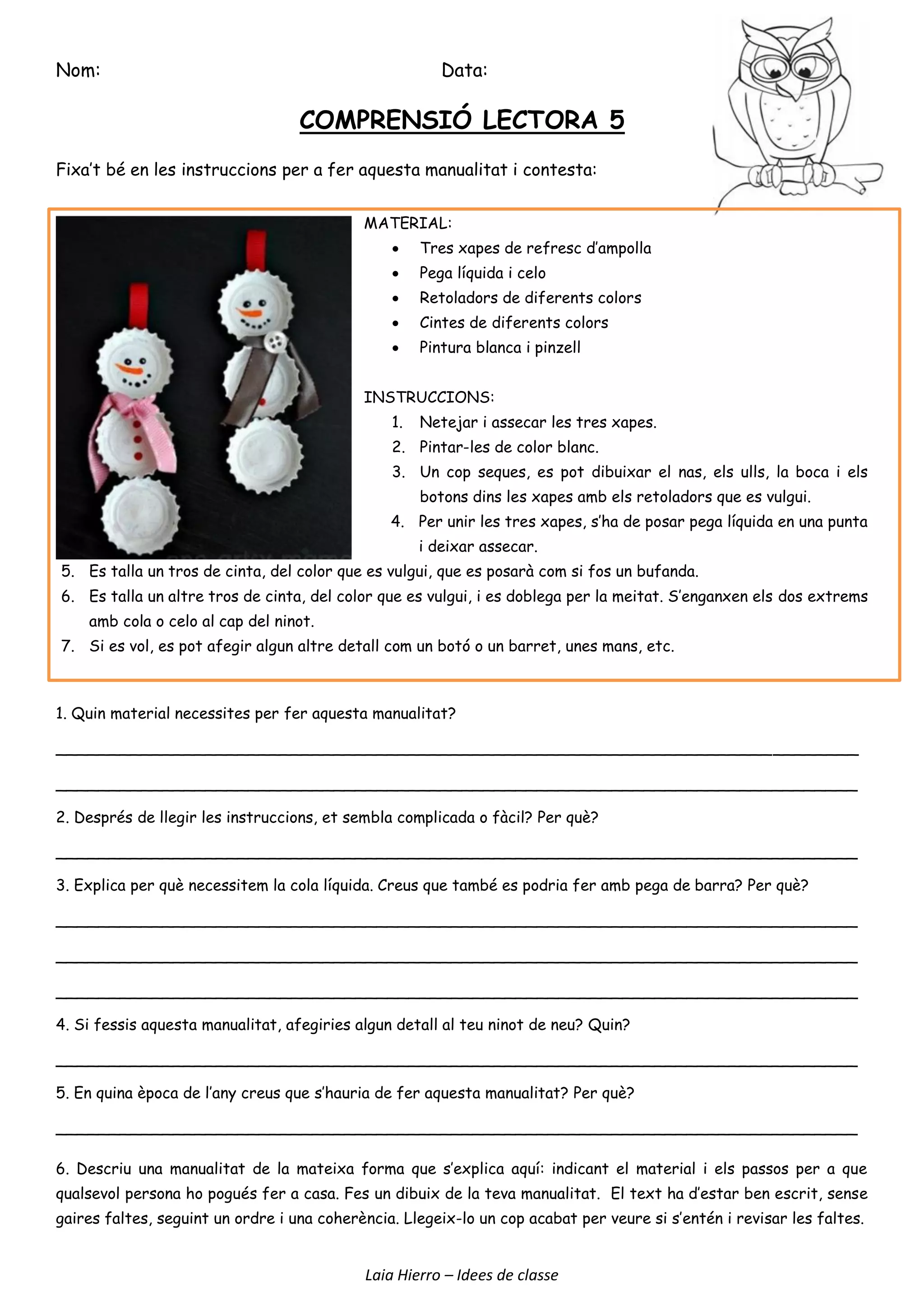 Comprensió lectora | PDF