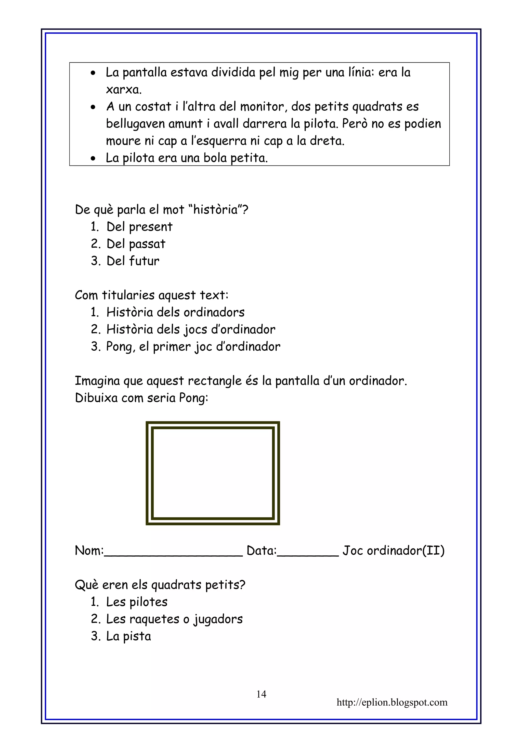 Comprensió lectora de 2n eplion | PDF
