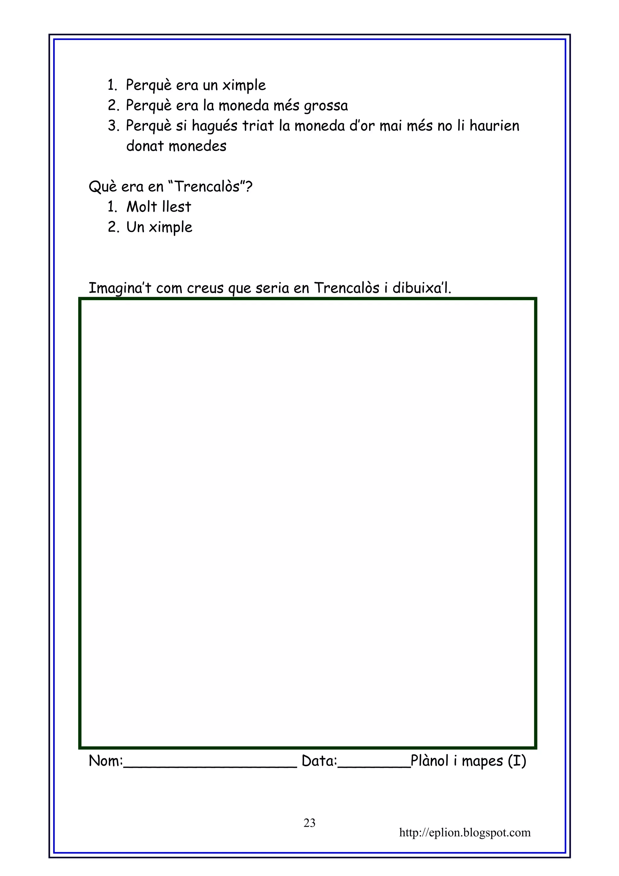 Comprensió lectora de 2n eplion | PDF