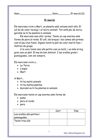 Comprensió lectora de 2n eplion | PDF