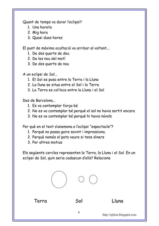 Comprensió lectora de 2n eplion | PDF