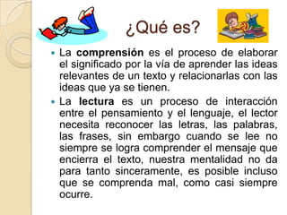 Presentación de Comprensión de lectura | PPTX