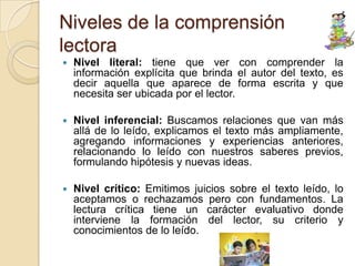 Presentación de Comprensión de lectura | PPTX