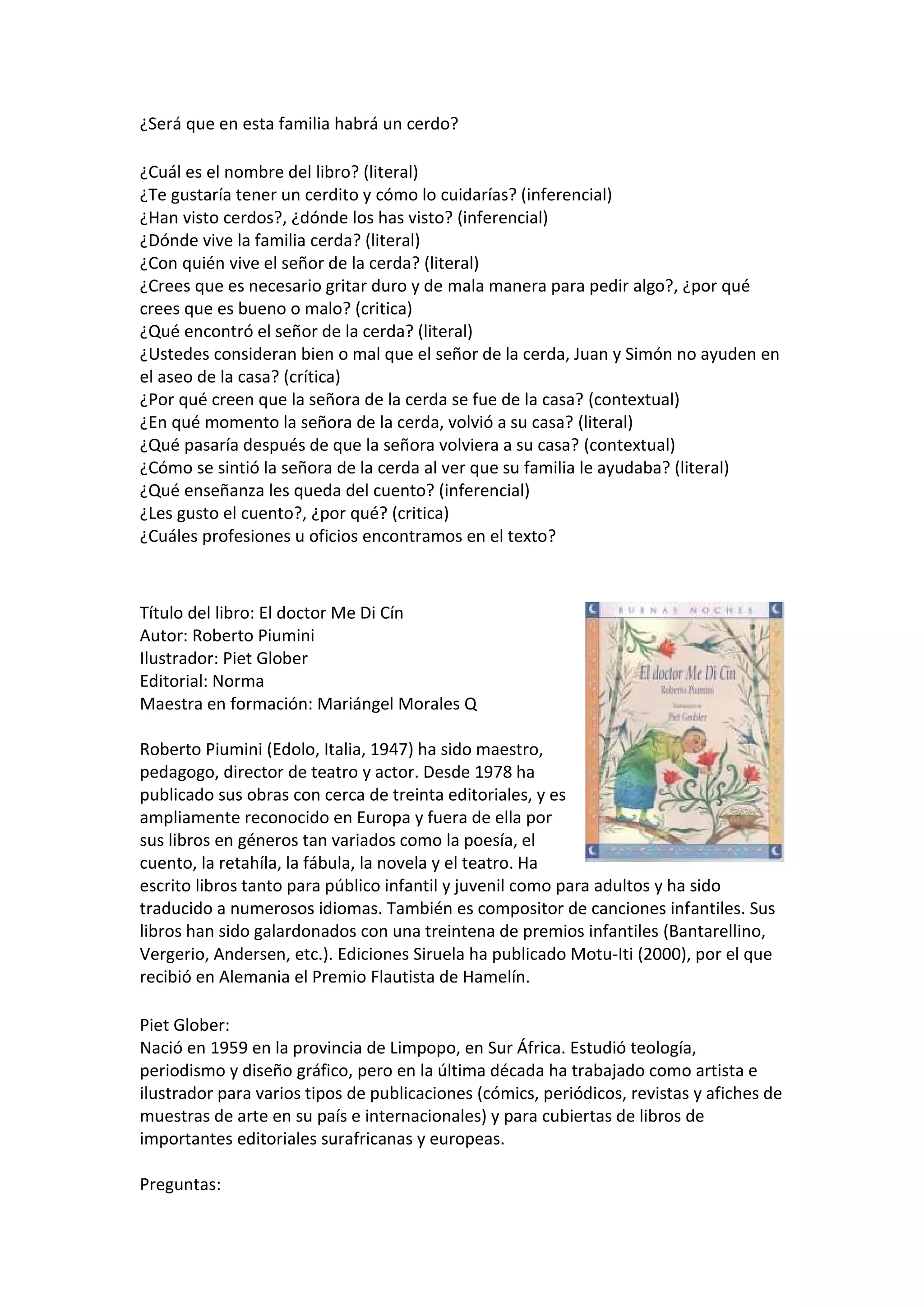 COMPRENSIÓN LECTORA - PRÁCTICA LEAMOS Y CONVERSEMOS SOBRE PERSONAJES ...