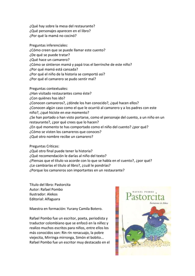 COMPRENSIÓN LECTORA - PRÁCTICA LEAMOS Y CONVERSEMOS SOBRE PERSONAJES ...