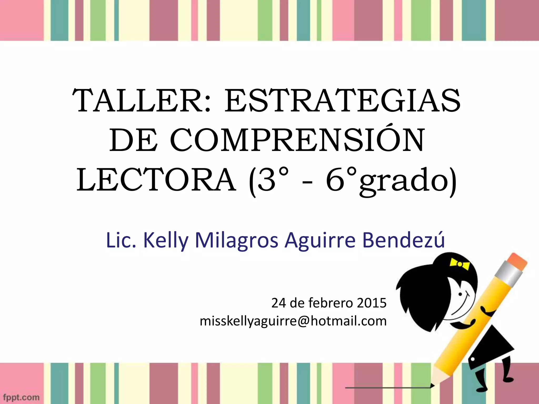 Comprensión lectora 3° 6° grado | PPT