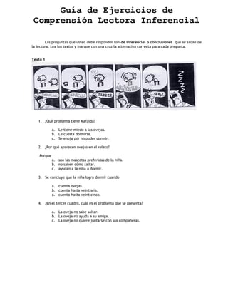 Comprension de lectura ejercicios | PDF