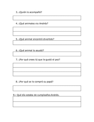 Comprension de lectura las mascotas | DOCX