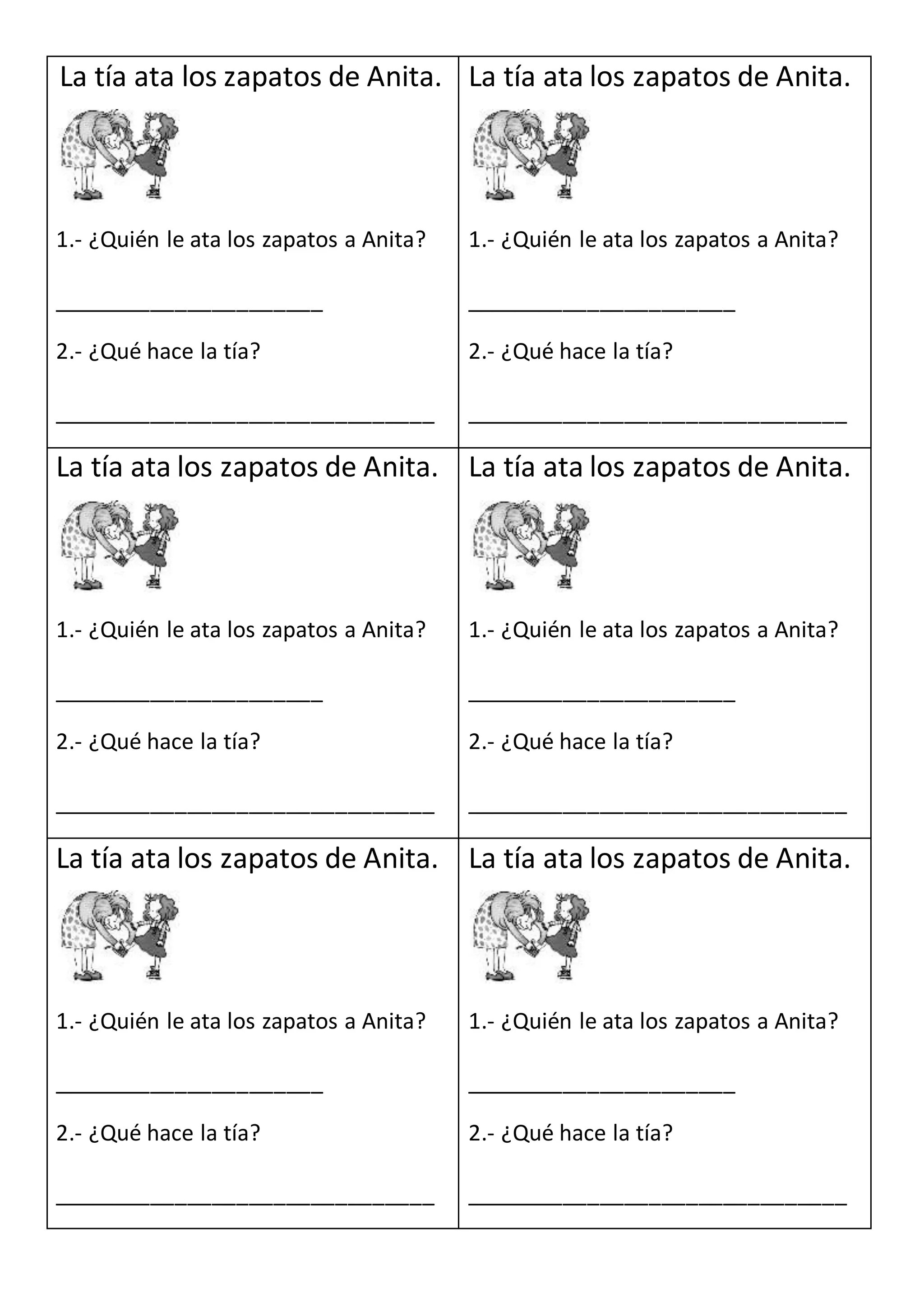 Comprension de oraciones | DOCX