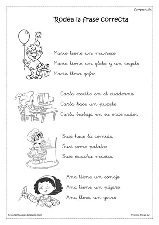 Comprension de oraciones | PDF