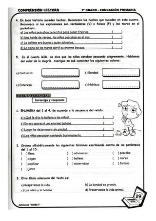 Comprension lectora 2° grado | PDF