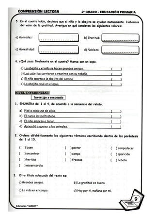Comprension lectora 2° grado | PDF