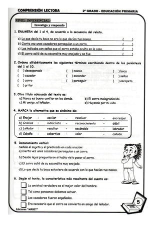 Comprension lectora 2 grado | PDF